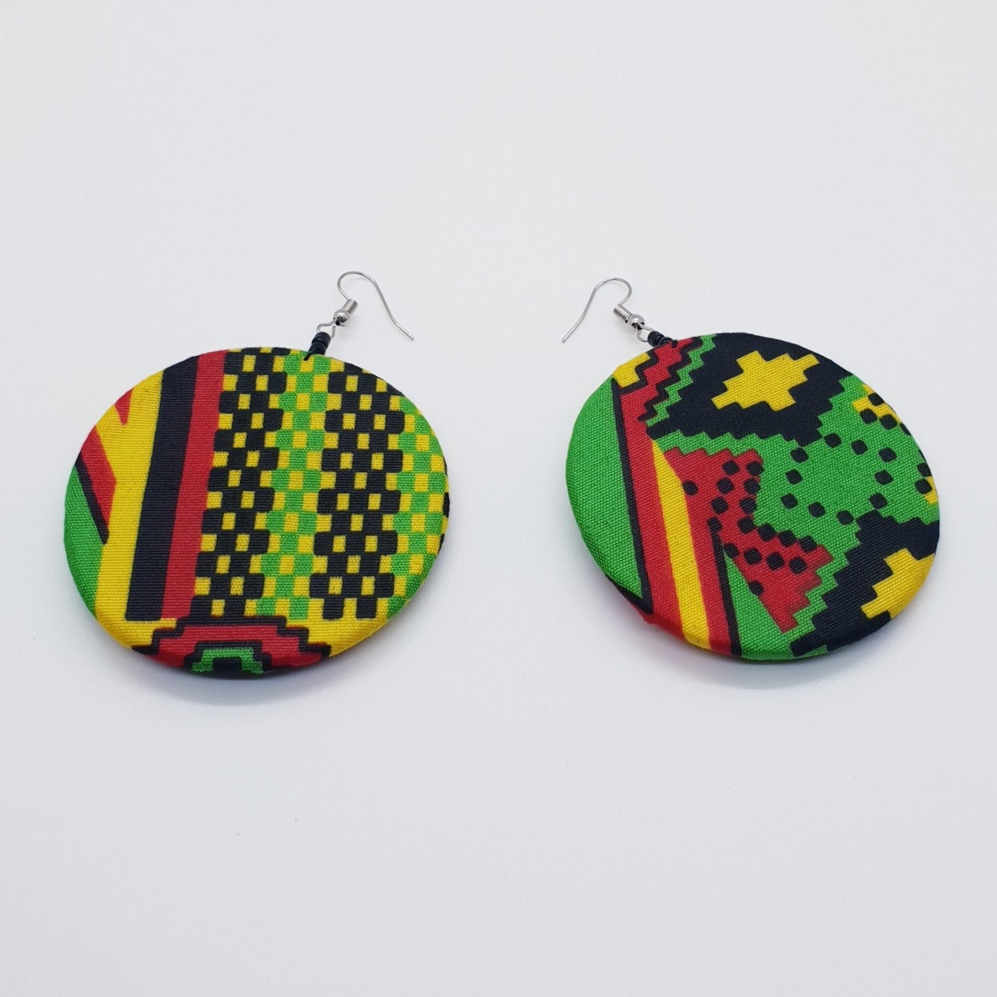 African Print Earrings Colorful Ankara Statement Earrings Afrocentric ...