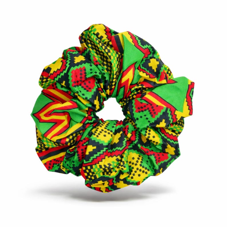 African Oversized Scrunchie\ Extra Large Jamaican Colors Hair Tie \ XXL ...