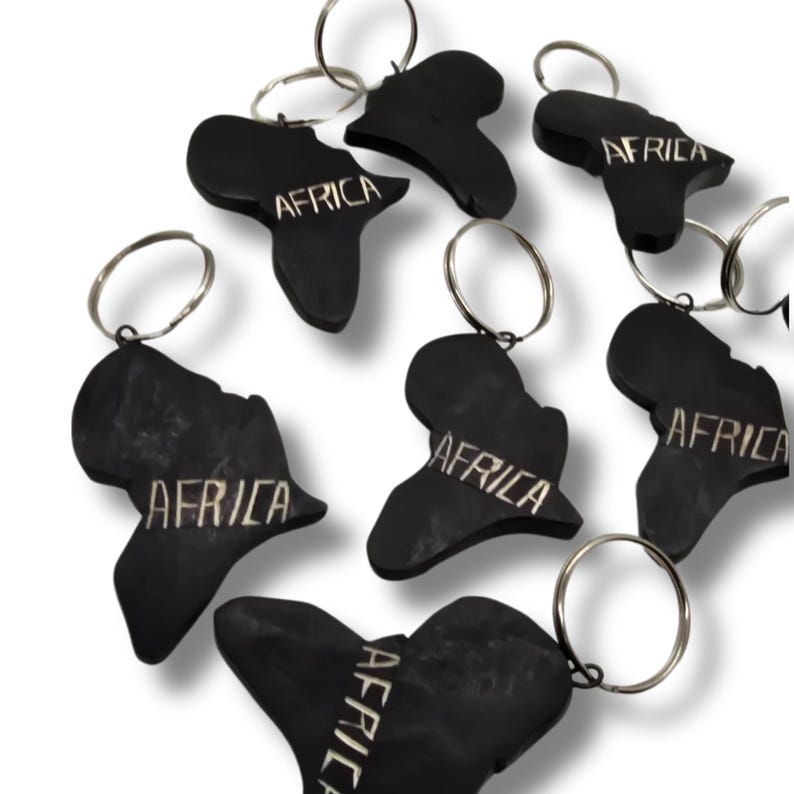 Africa-shaped Wooden Keychain | Eco-friendly African Continent Key ...