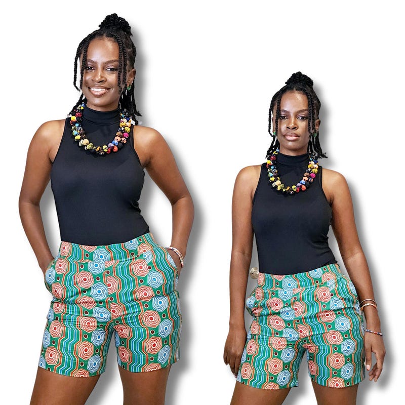 African Print Shorts - Etsy
