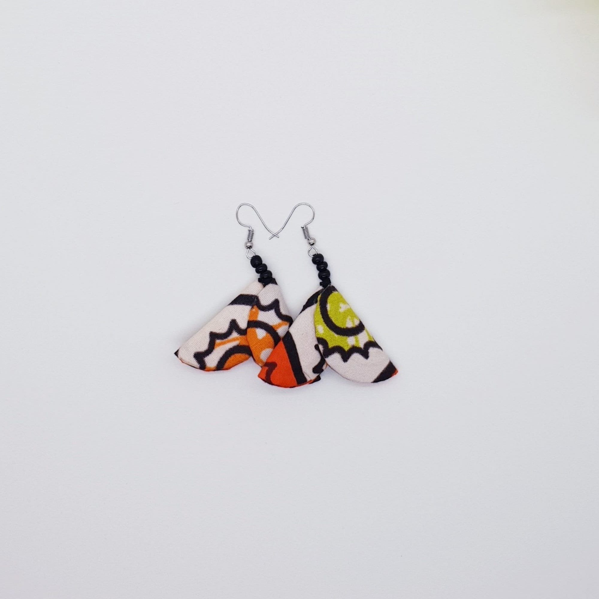African Print Triangle Drop Earrings\ Colorful Ankara Statement ...