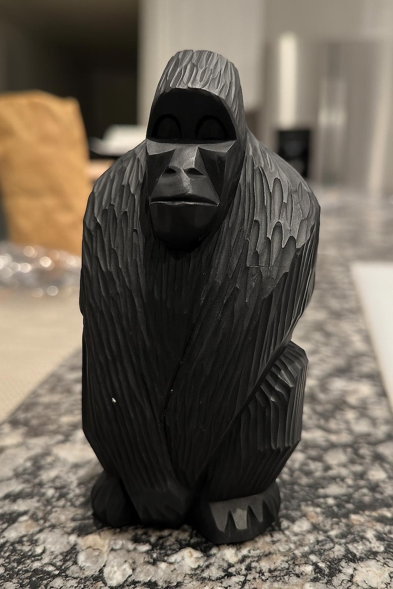 Handmade Wood Gorilla Sculpture | Rwandan Carving, African Decor - Etsy