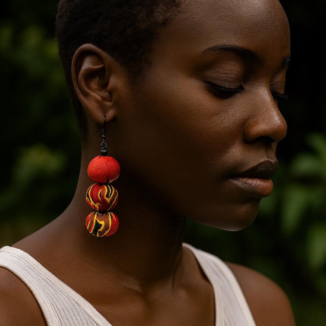 African Beaded Earrings\ Stylish Ankara Earrings\ African Print ...