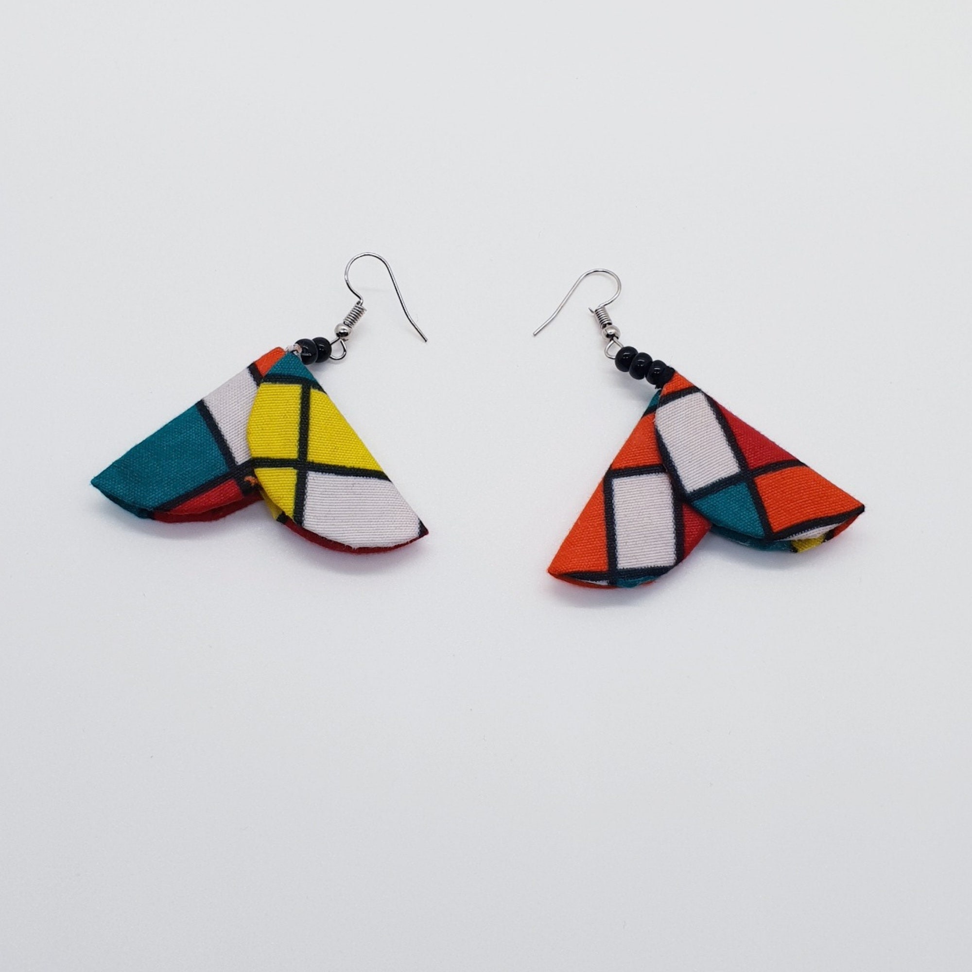 African Print Triangle Drop Earrings\ Colorful Ankara Statement ...