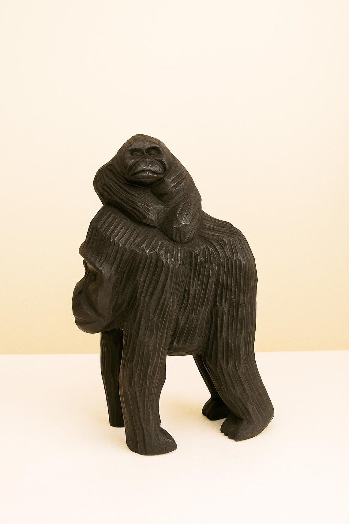 Hand-carved Wood Gorilla With Baby | Rwandan Sculpture, African Decor ...
