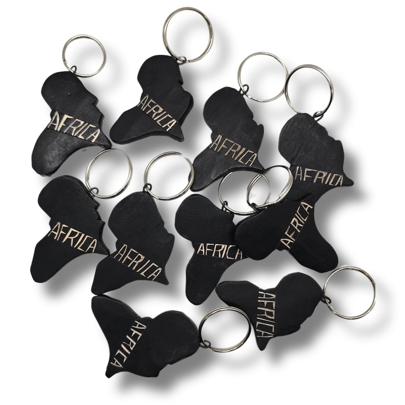 Africa-shaped Wooden Keychain | Eco-friendly African Continent Key ...