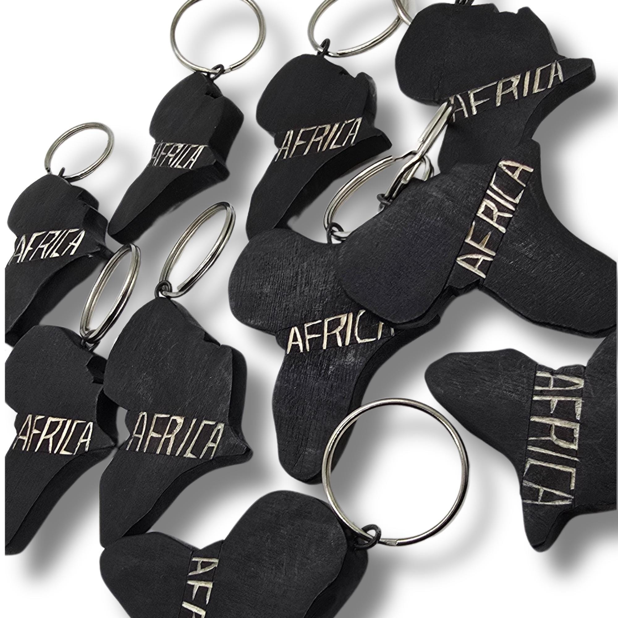 Africa-shaped Wooden Keychain | Eco-friendly African Continent Key ...