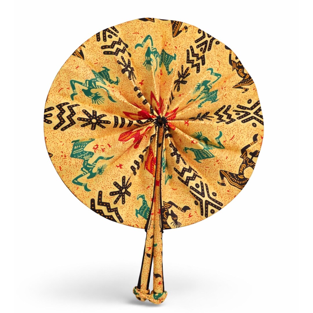 African Print Foldable Hand Fan | Ankara Fan | Tribal African Dance ...