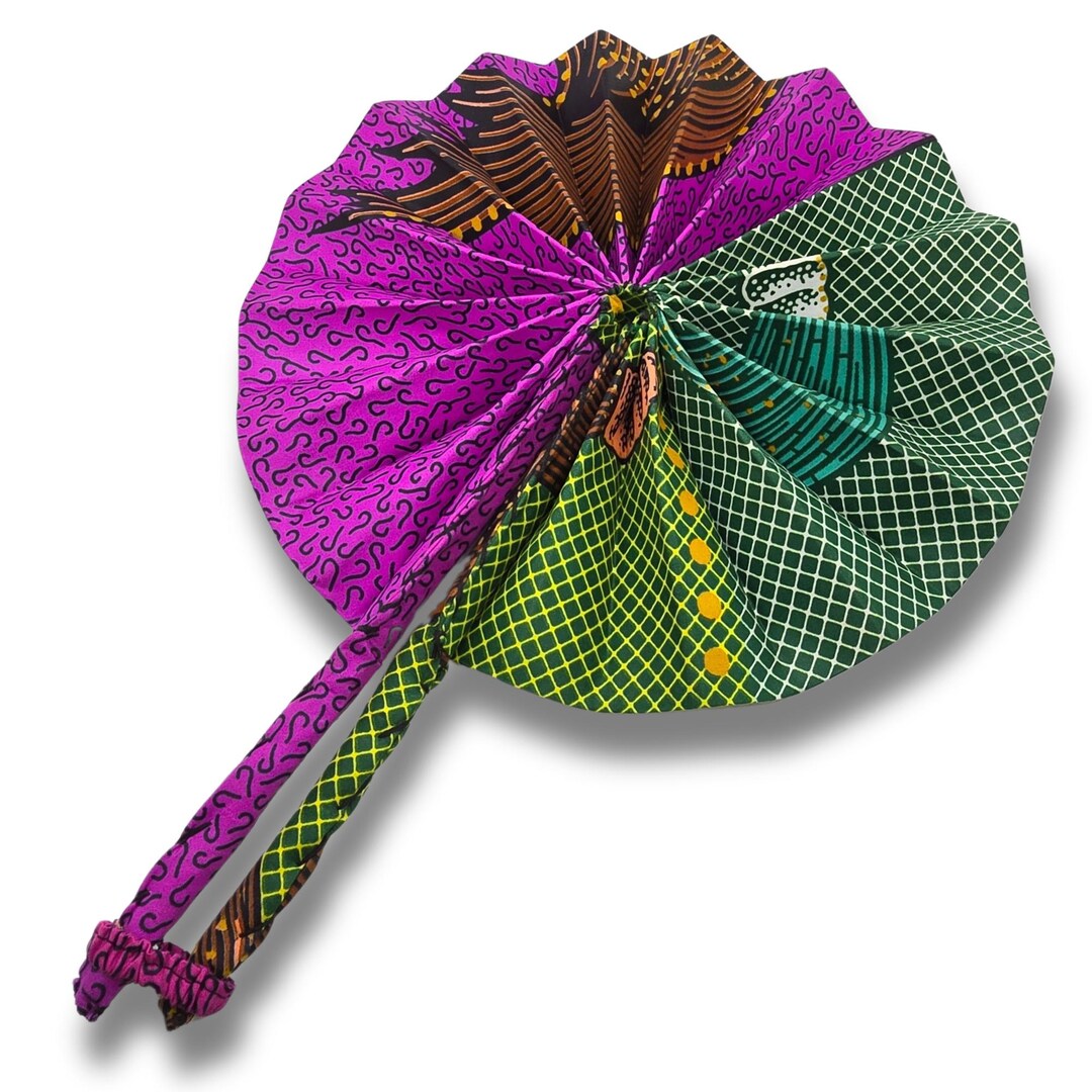 African Print Hand Fan | Handmade Folding Church Fan | Authentic ...