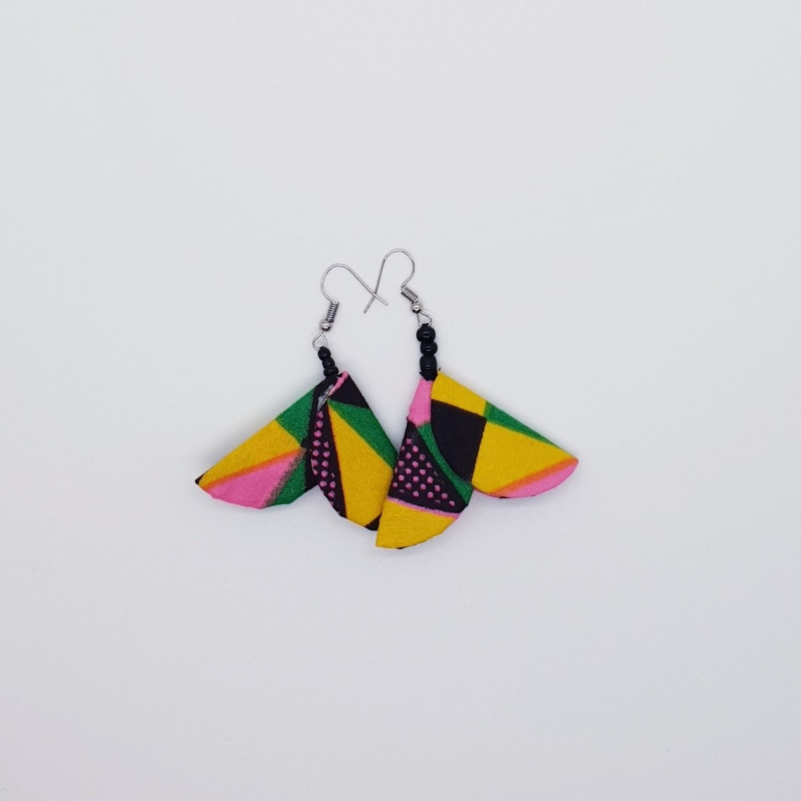 African Print Triangle Drop Earrings\ Colorful Ankara Statement ...