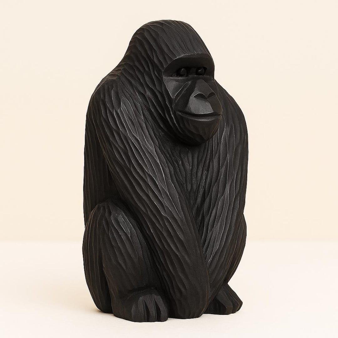 Handmade Wood Gorilla Sculpture | Rwandan Carving, African Decor - Etsy