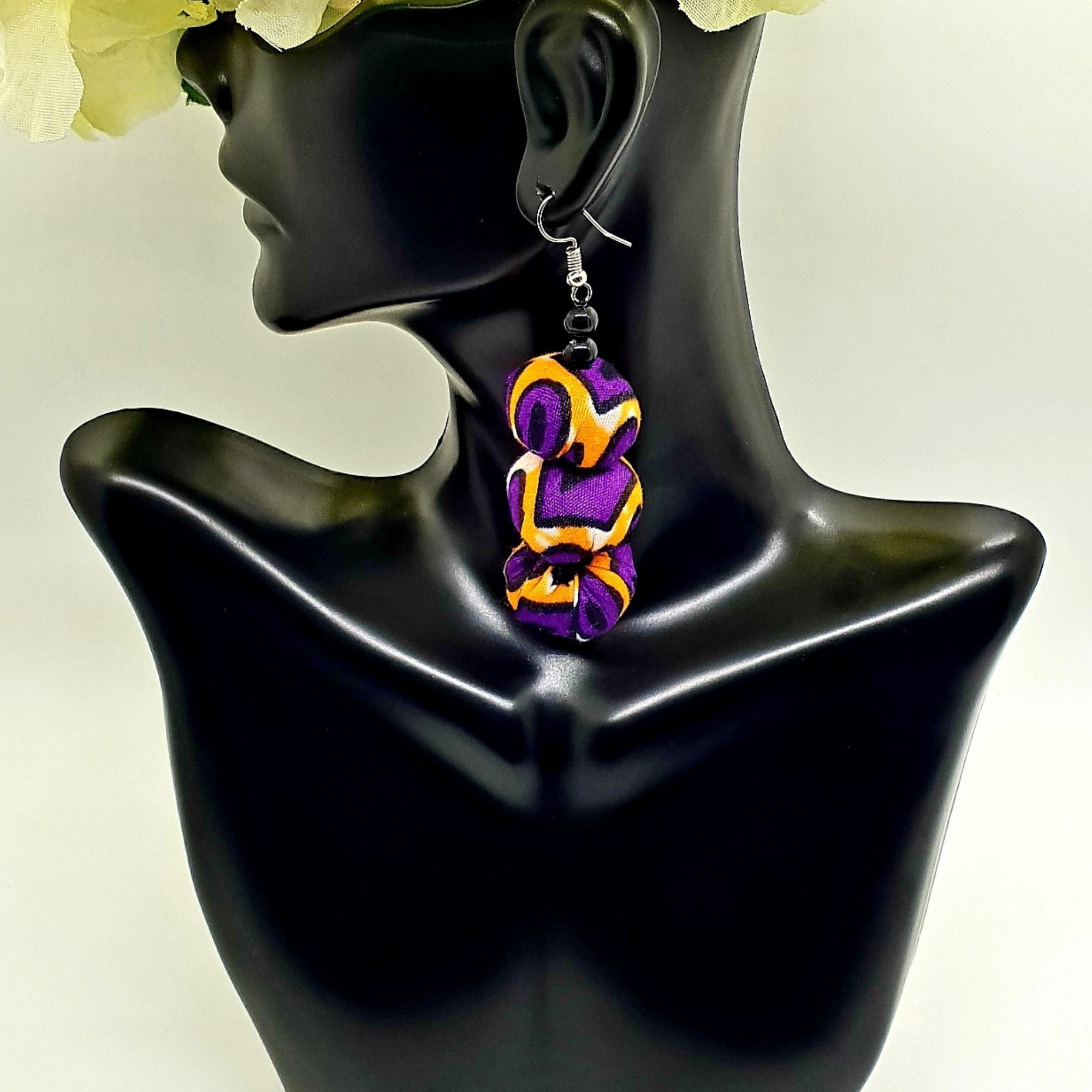 African Beaded Earrings\ Stylish Ankara Earrings\ African Print ...