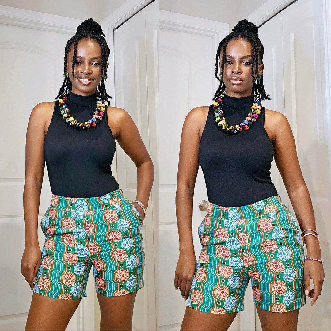 Ankara Stylish Shorts With Pockets/ Confortable Stretchy Ankara Shorts ...