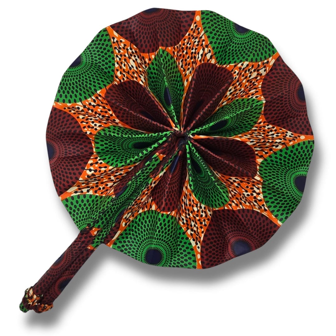 African Print Hand Fan | Handmade Folding Church Fan | Authentic ...