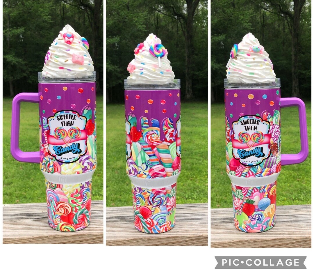 40 Oz Handle Dupe Sweeter Than Candy With Purple Icing Drip Sublimated ...