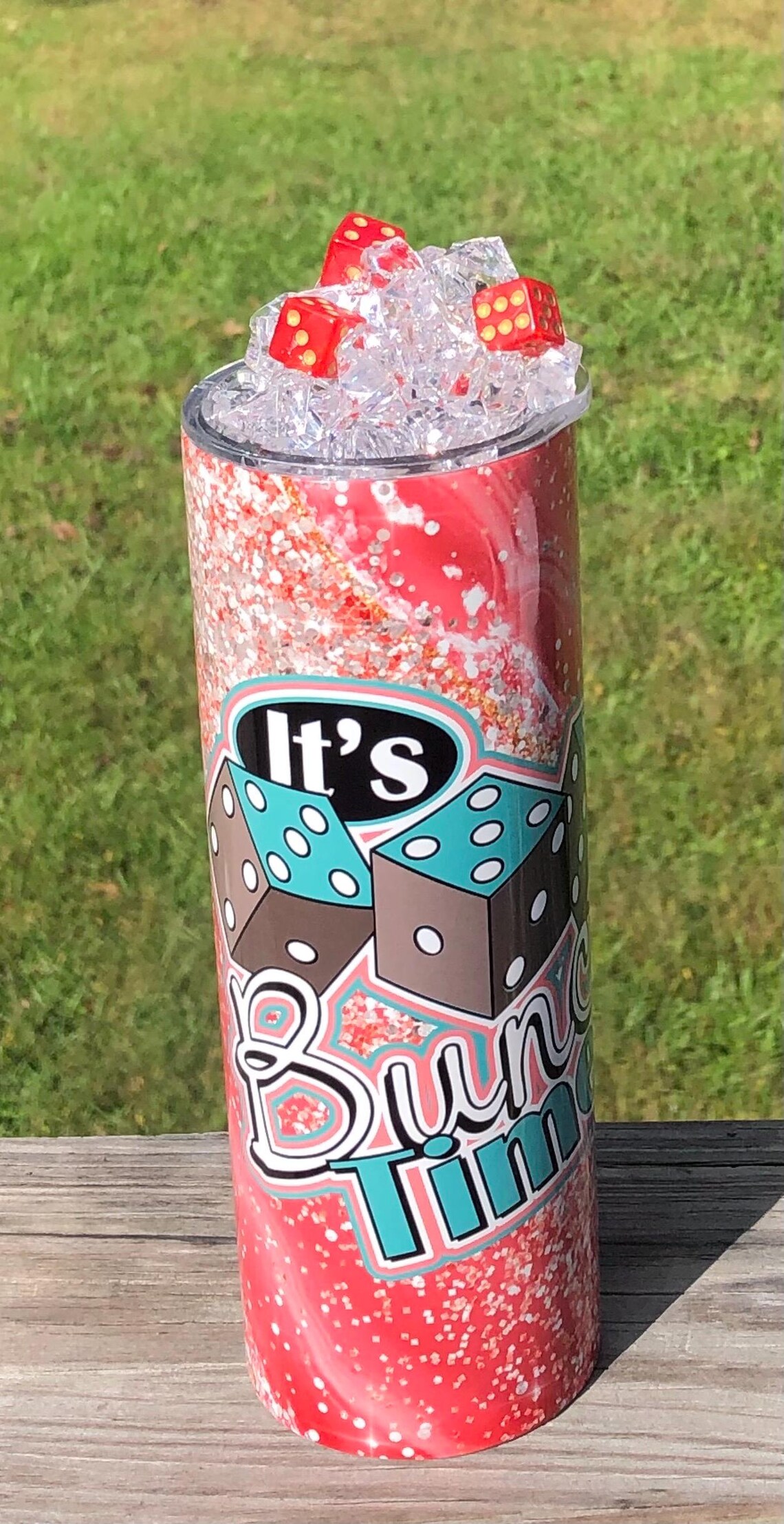 It’s Bunco Time With Teal, Pink & Silver "marbled" Look Sublimated Dice ...