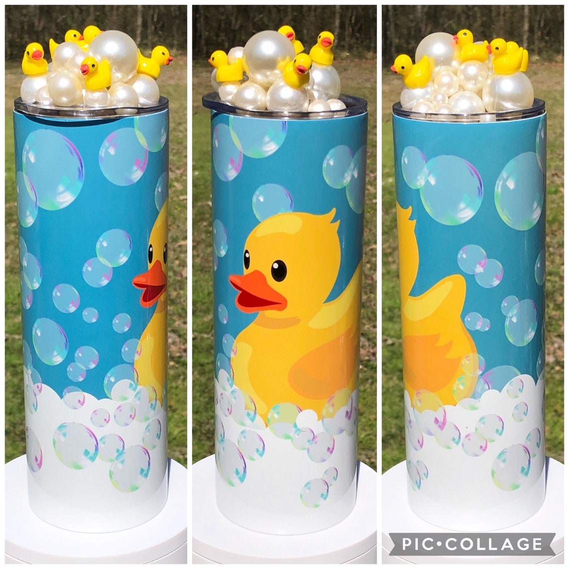 Rubber Duck in Bubbles Sublimated Tumbler With Optional 3D Topper - Etsy