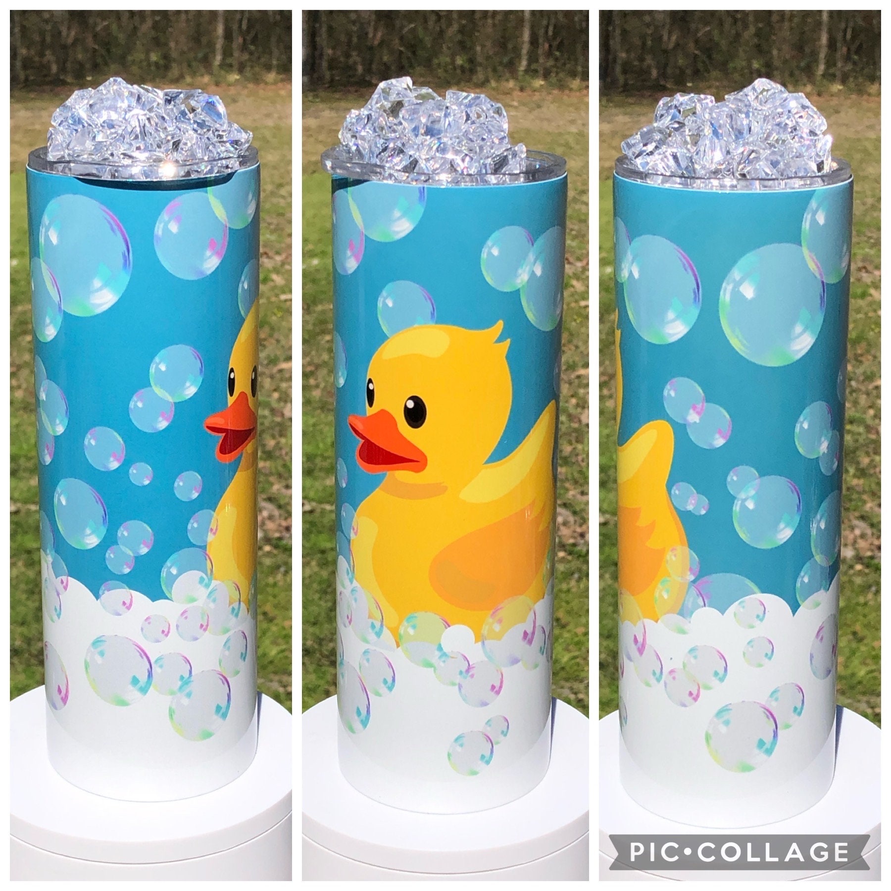 Rubber Duck in Bubbles Sublimated Tumbler With Optional 3D Topper - Etsy