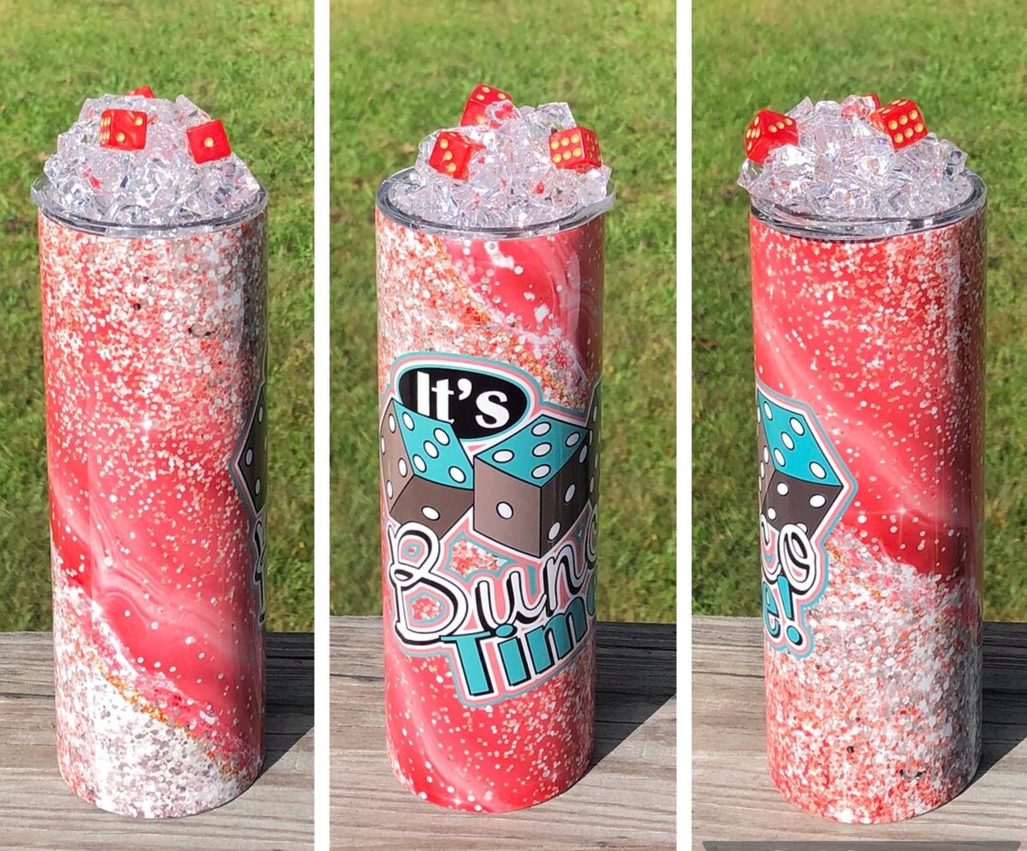 It’s Bunco Time With Teal, Pink & Silver "marbled" Look Sublimated Dice ...
