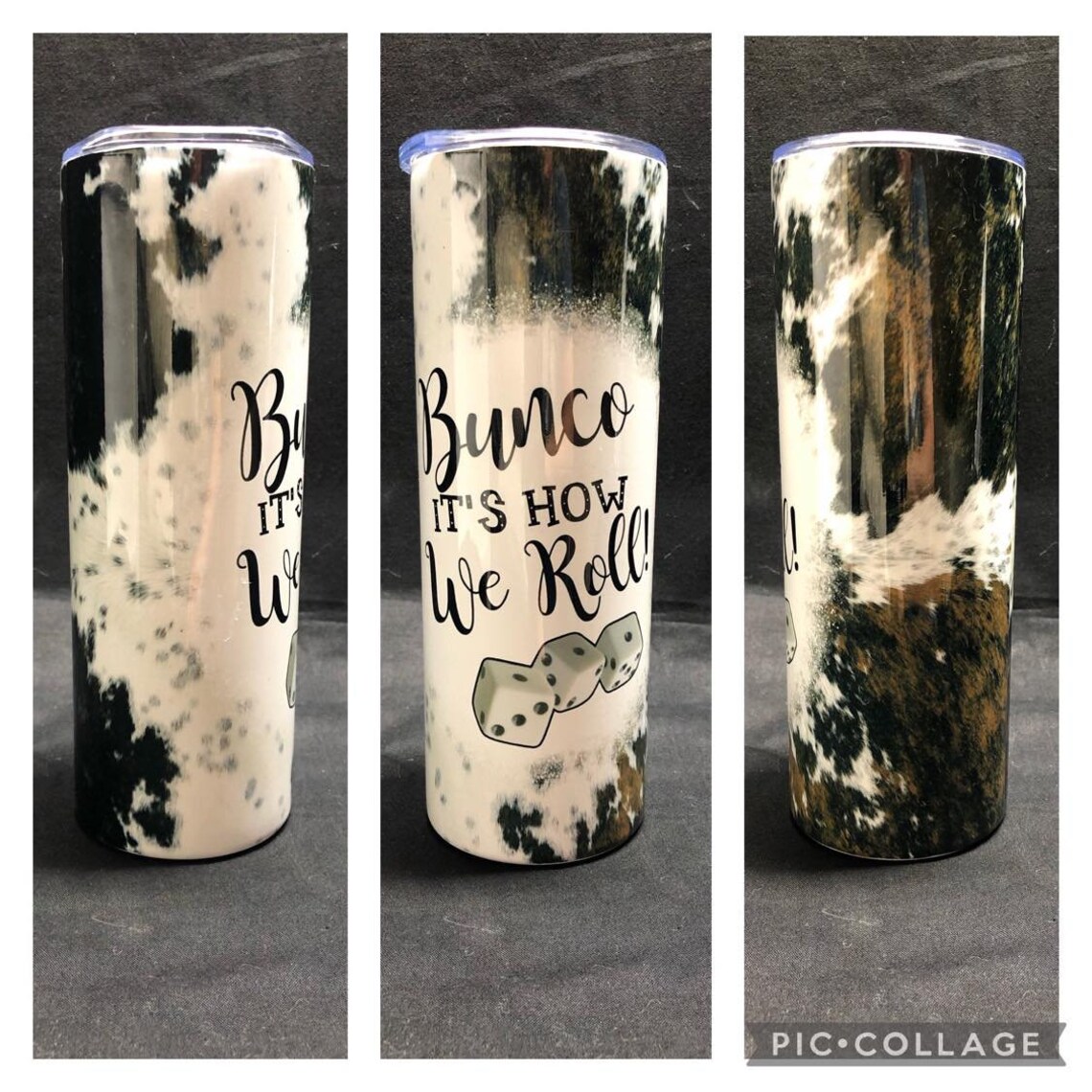 Bunco It's How We Roll Cowhide Dice Game Sublimated Tumbler With ...