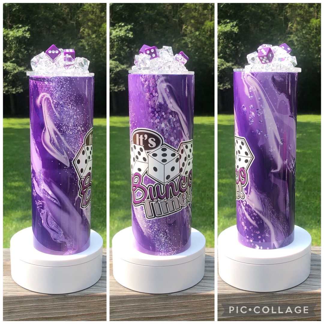 It’s Bunco Time Purple "marbled" Look Sublimated Dice Game Tumbler With ...