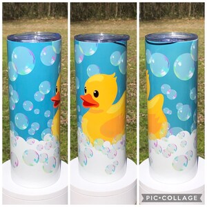 Rubber Duck in Bubbles Sublimated Tumbler With Optional 3D Topper - Etsy