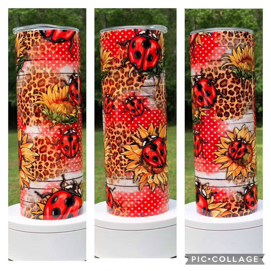 Lady Bug & Sunflower Sublimated Tumbler With Optional Topper - Etsy