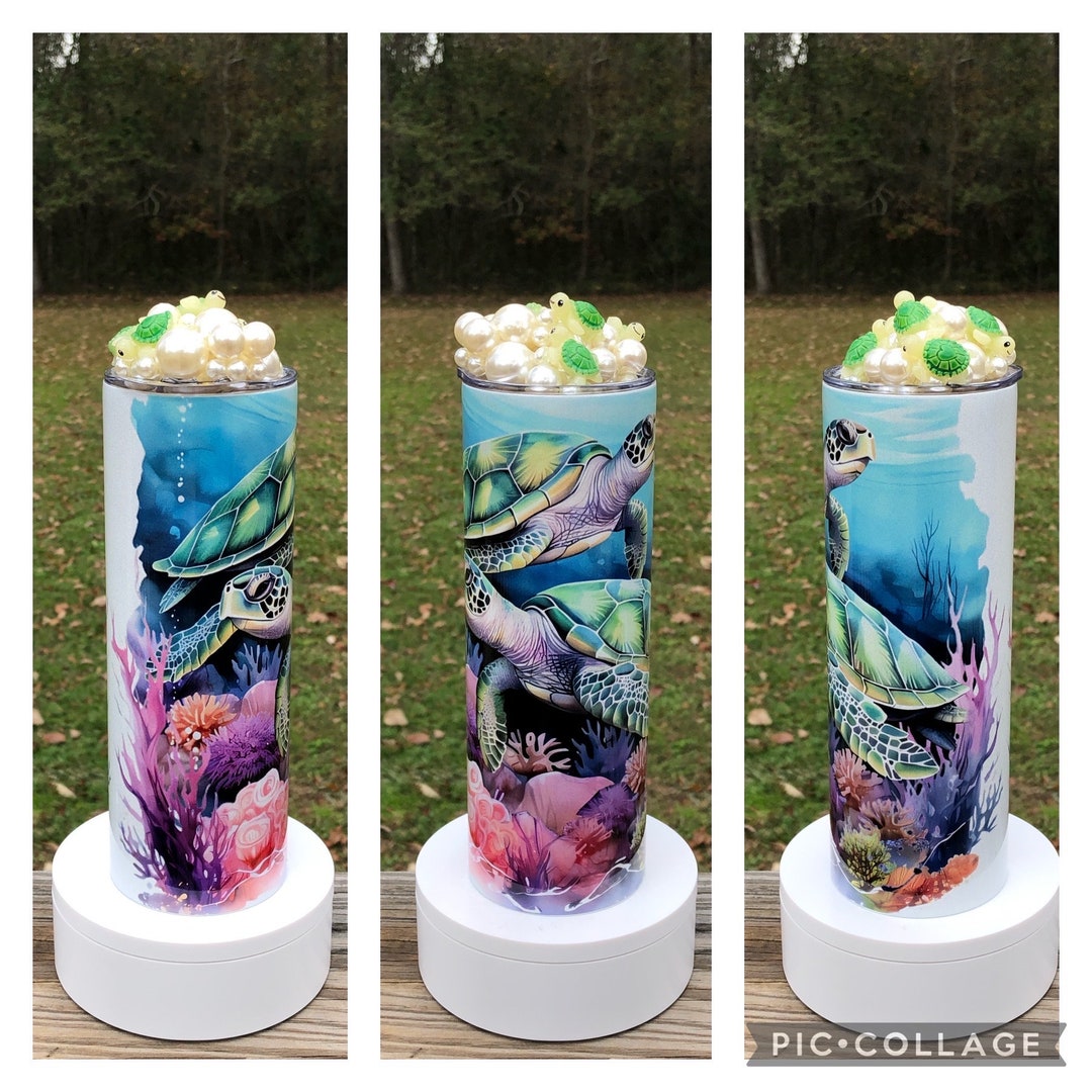 Sea Turtle Sublimated Tumbler With Optional 3D Topper - Etsy