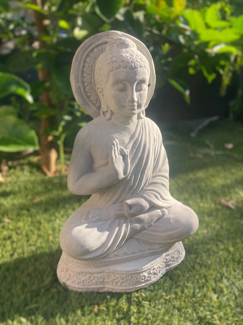 Buddha Blessings Statue / Natural Stone Concrete - Etsy