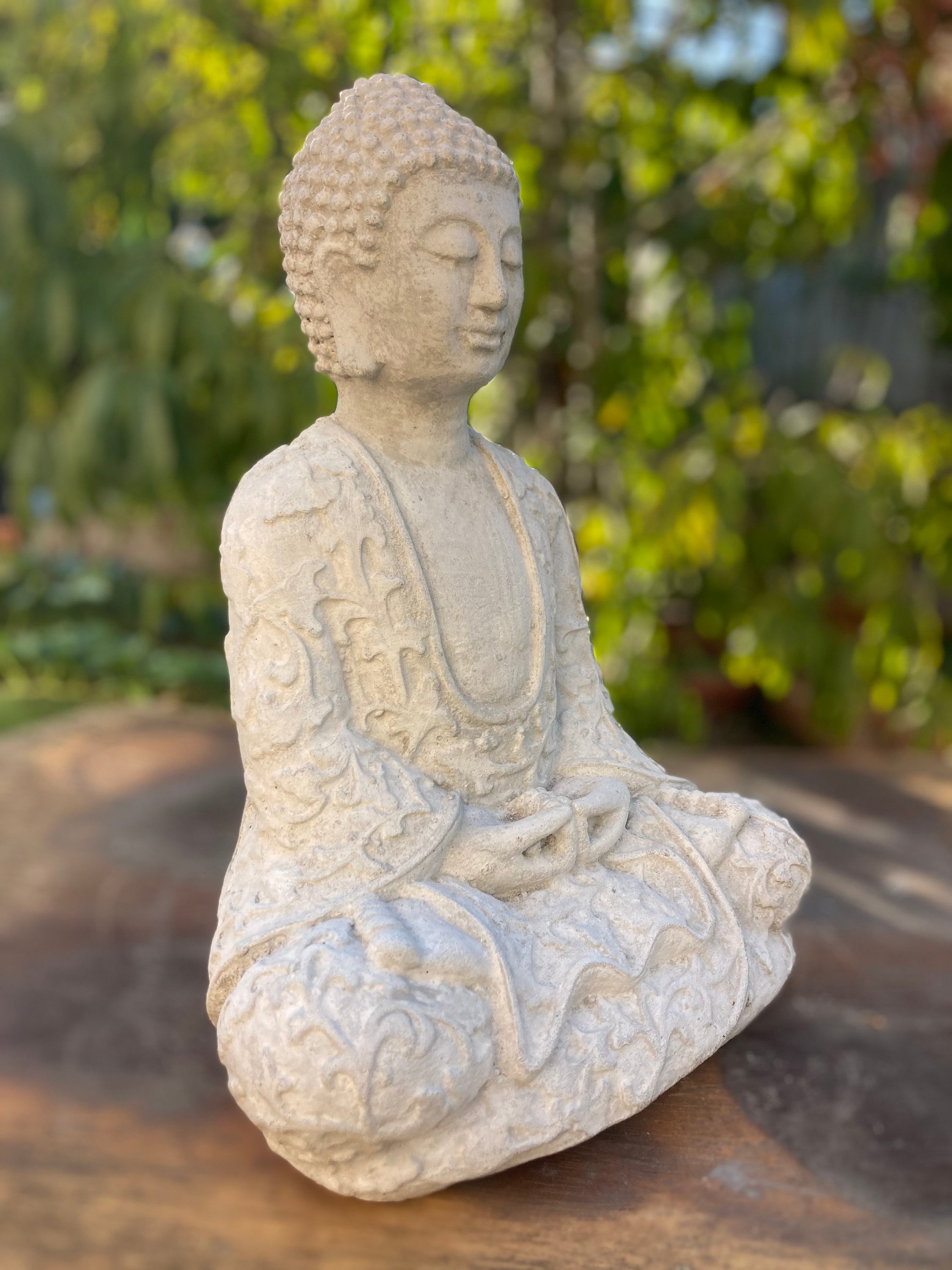 Buddha Meditating Statue / Concrete Natural - Etsy