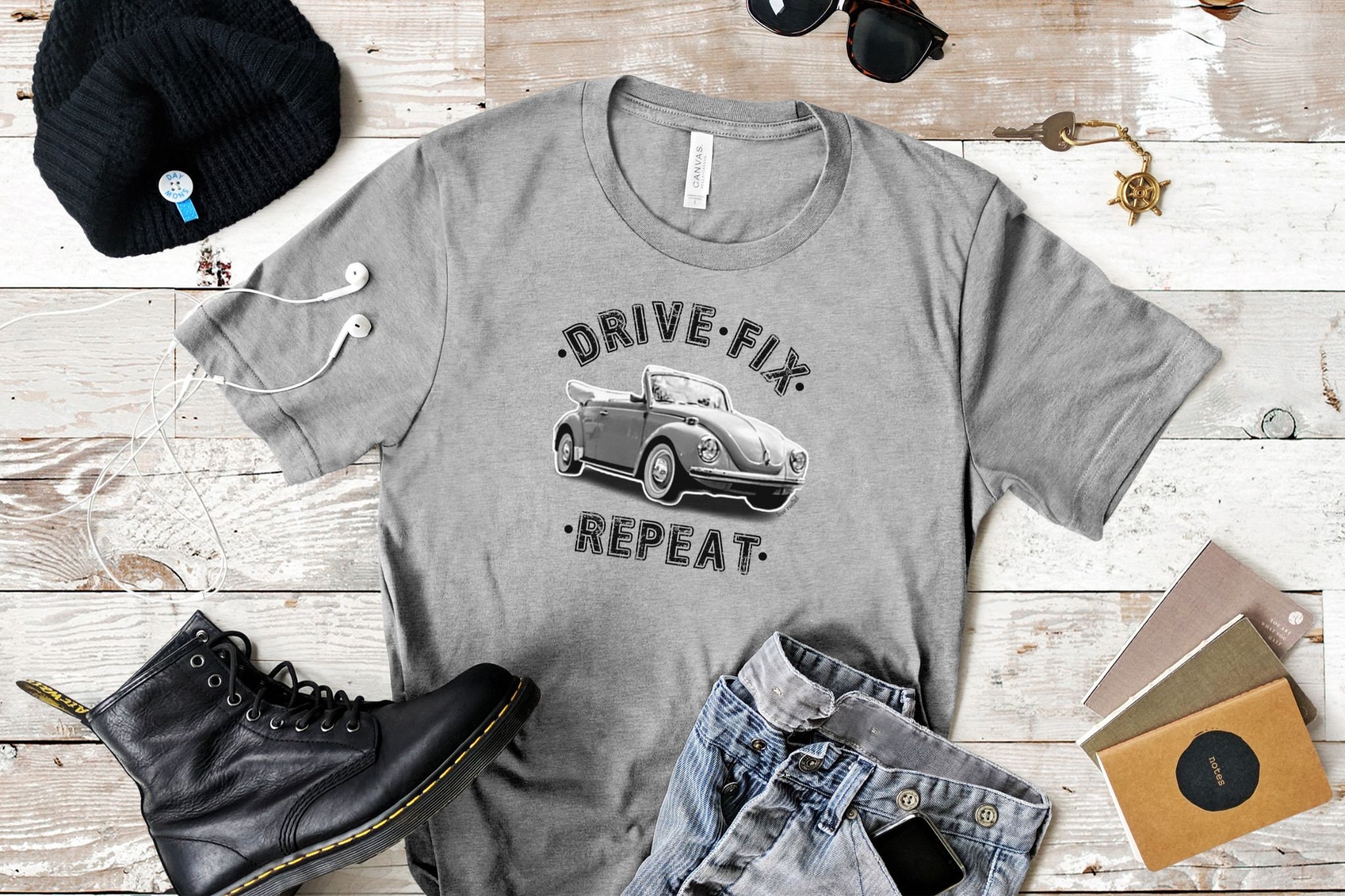 Classic Convertible Car T-shirt, Funny Retro Vintage Car Shirt, Car Guy ...