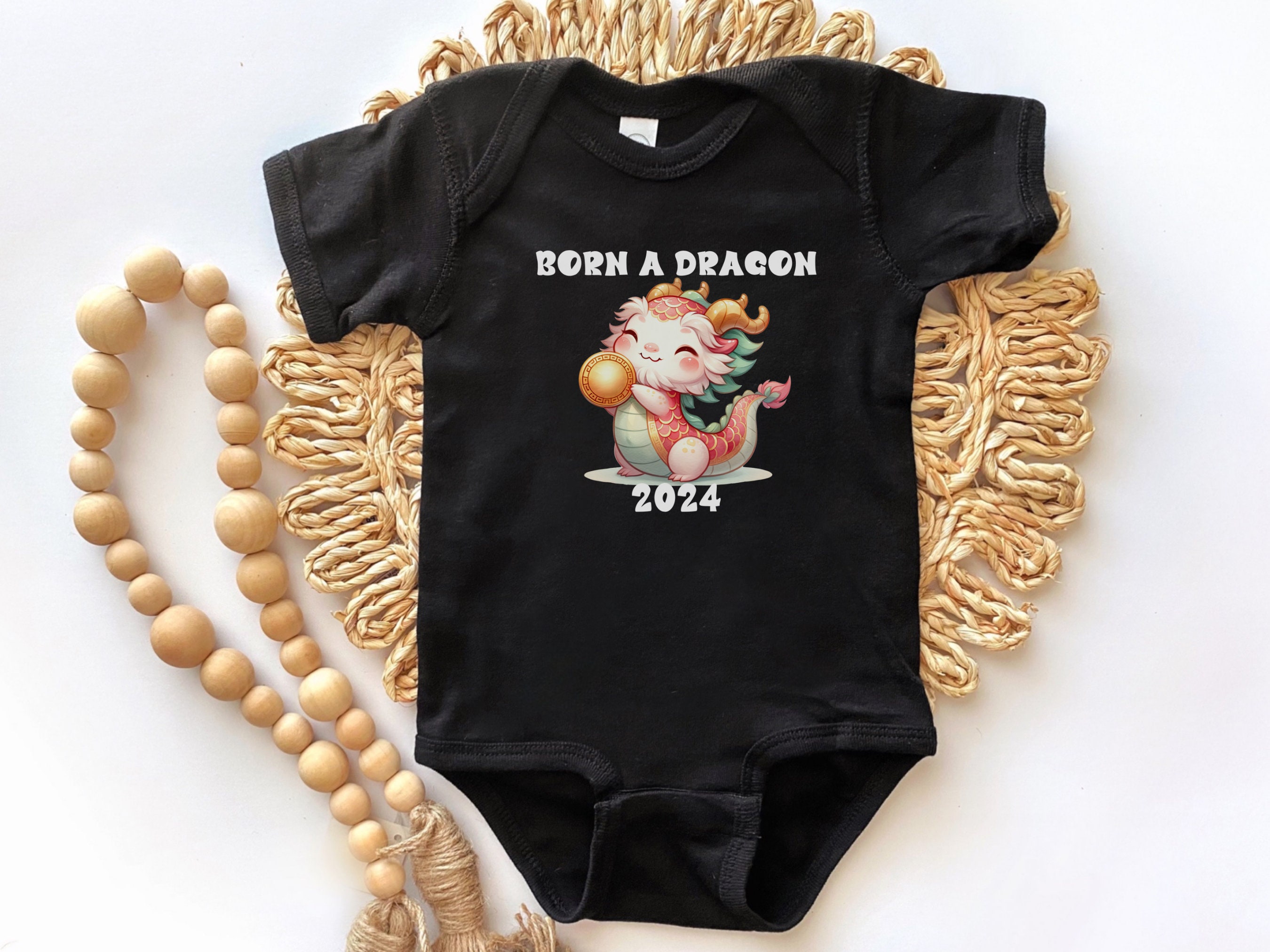 Year of the Dragon Baby Bodysuit, Chinese Zodiac Lunar New Year Outfit ...