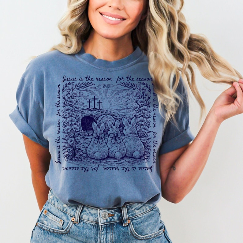 Comfort Colors Easter Christian Shirt, Jesus is the Reason, Bible Verse ...