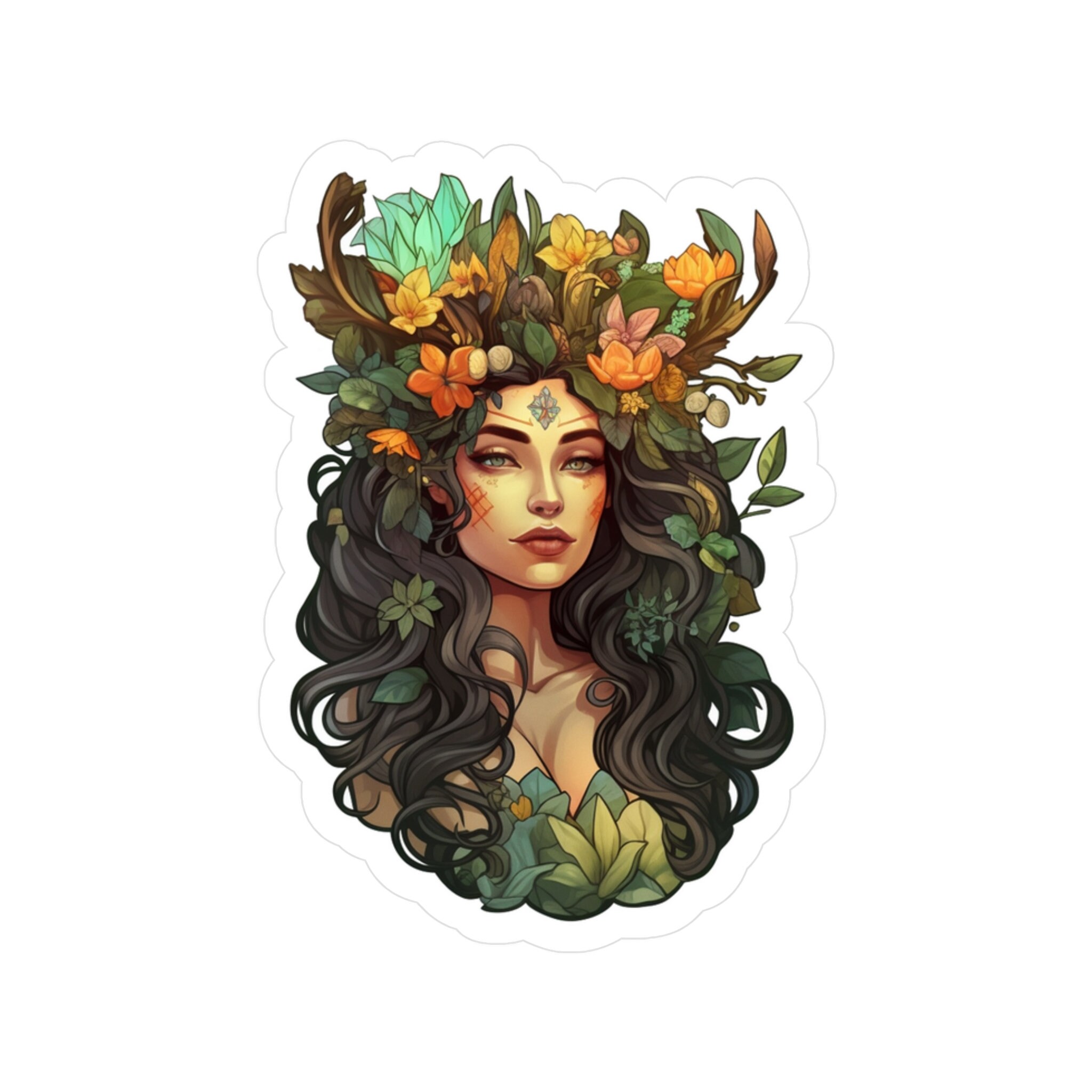 Mythical Nature Sticker Goddess Women Kiss-cut Vinyl Decals - Etsy
