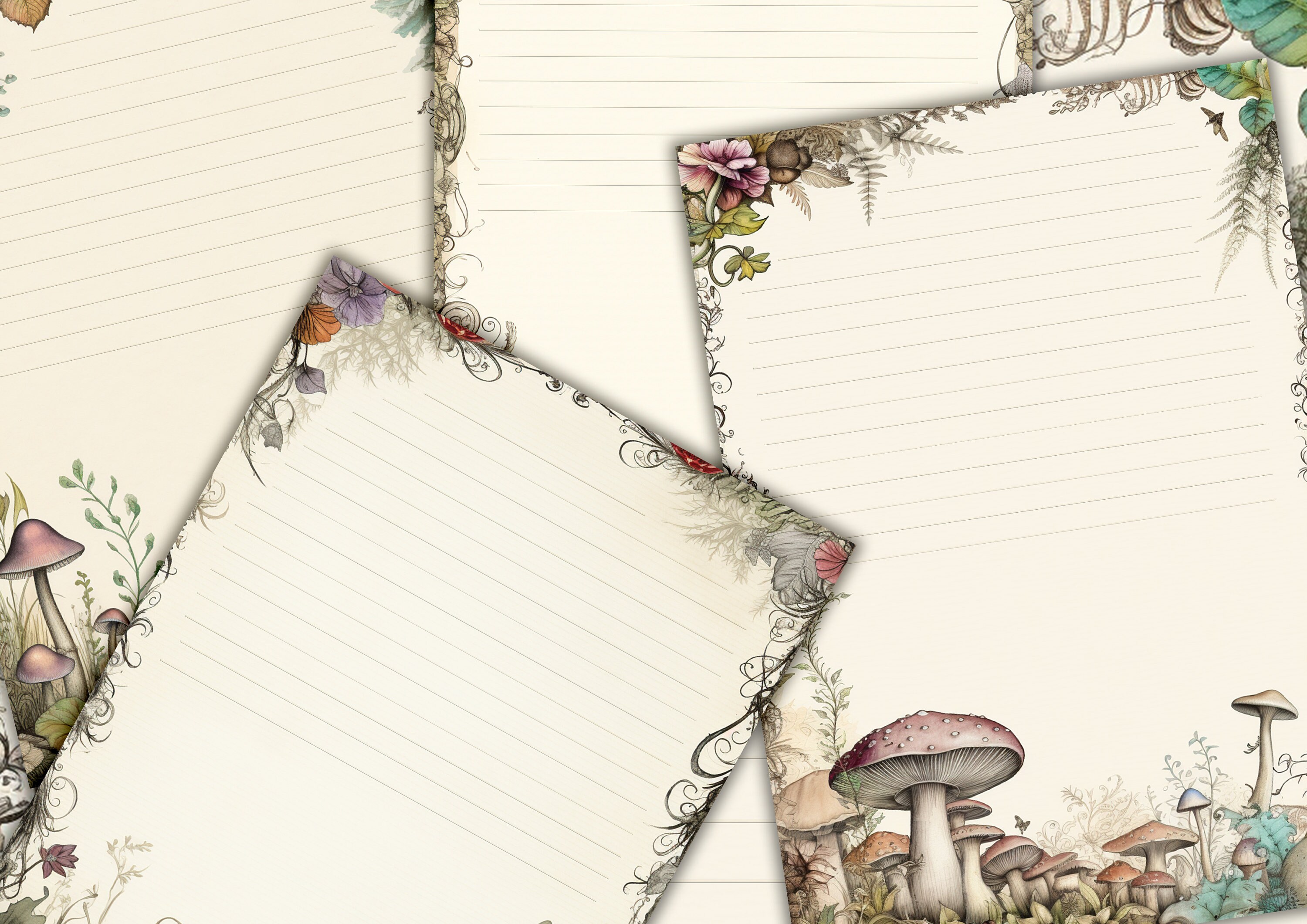 20 Blank Lined Journal Pages, Junk Journal Kit, Basic Papers, Printable ...