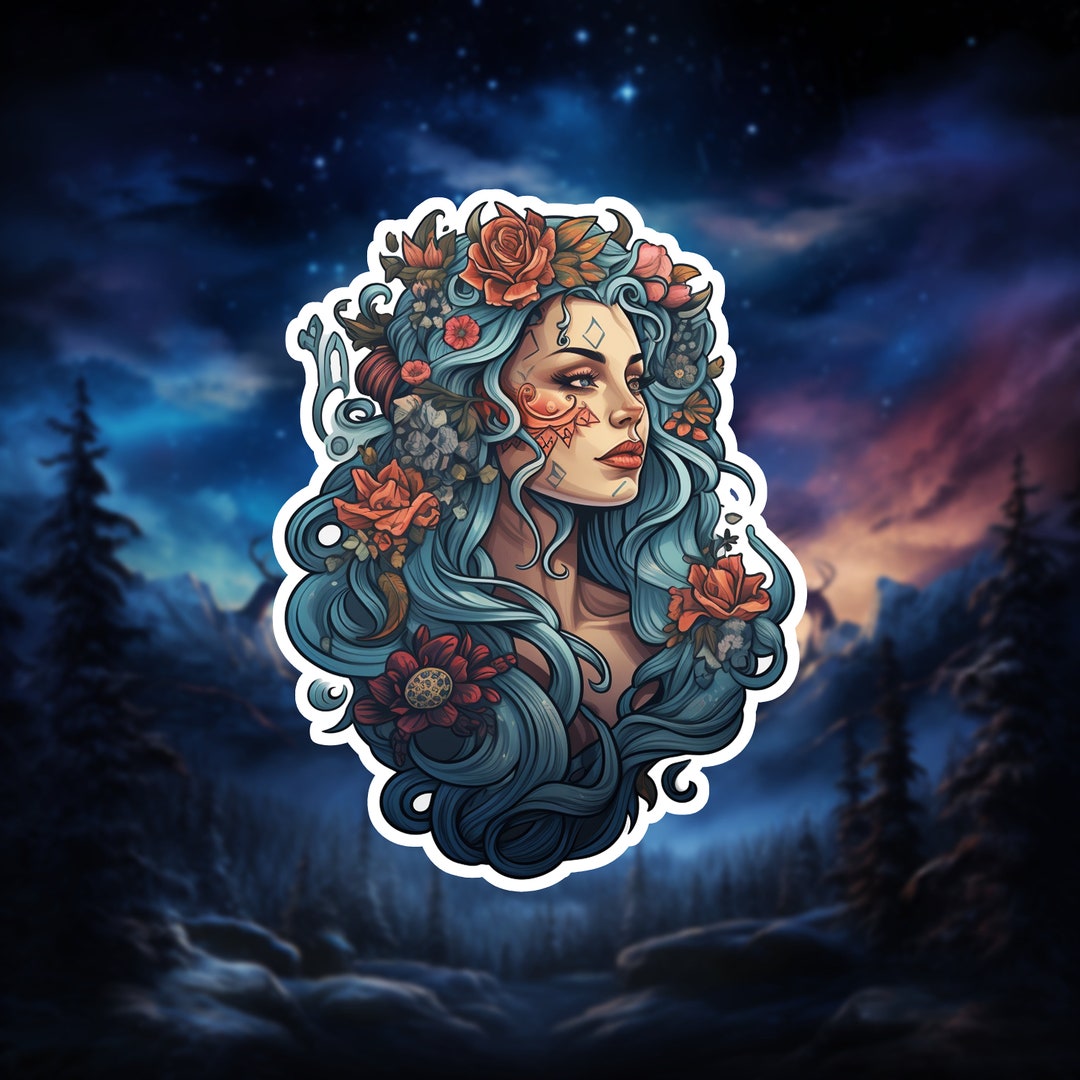Mythical Nature Sticker Goddess Women Kiss-cut Vinyl Decals - Etsy