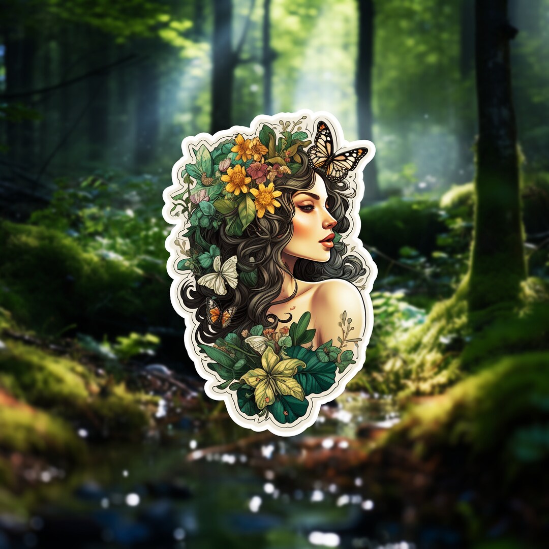 Mythical Nature Sticker Goddess Women Kiss-cut Vinyl Decals - Etsy