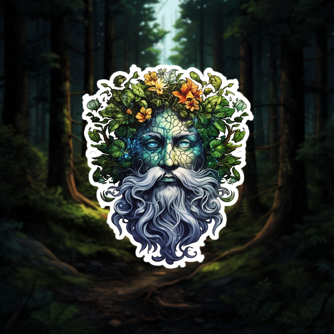 Mythical Nature Magical Green Man Sticker Kiss-cut Vinyl Decals - Etsy