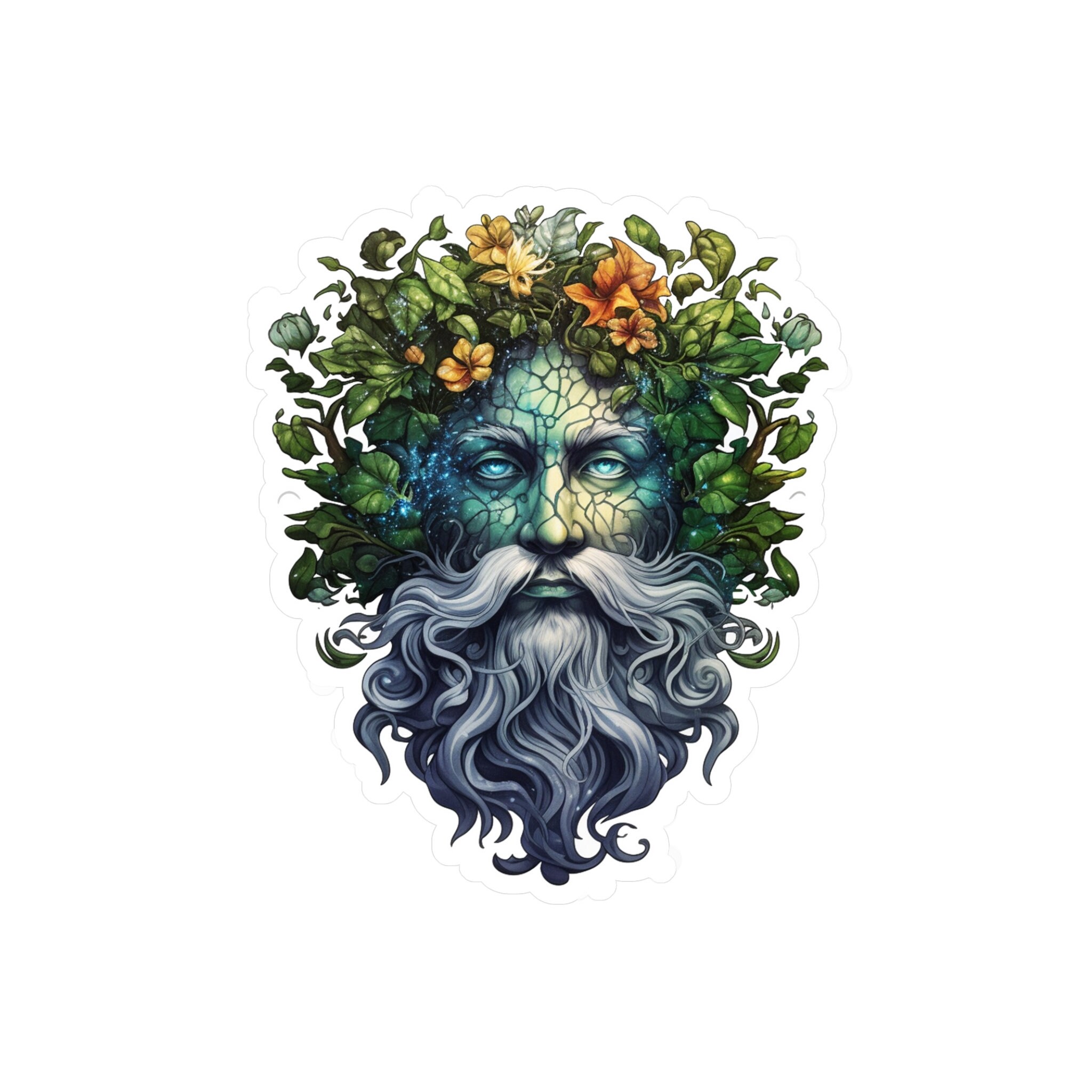 Mythical Nature Magical Green Man Sticker Kiss-cut Vinyl Decals - Etsy