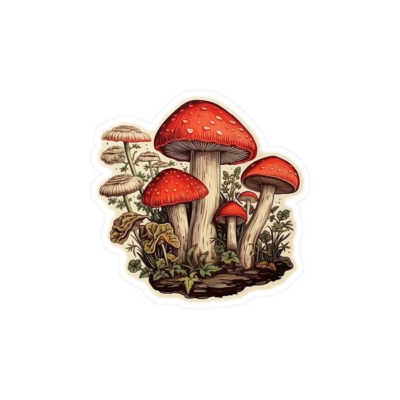 Mushroom Sticker Cottagecore Nature Kiss-cut Vinyl Decals - Etsy