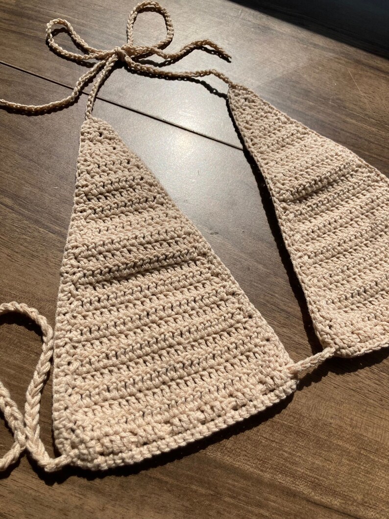 Crochet Triangle Bikini Top - Crochet Beige Bikini - for Birthday ...