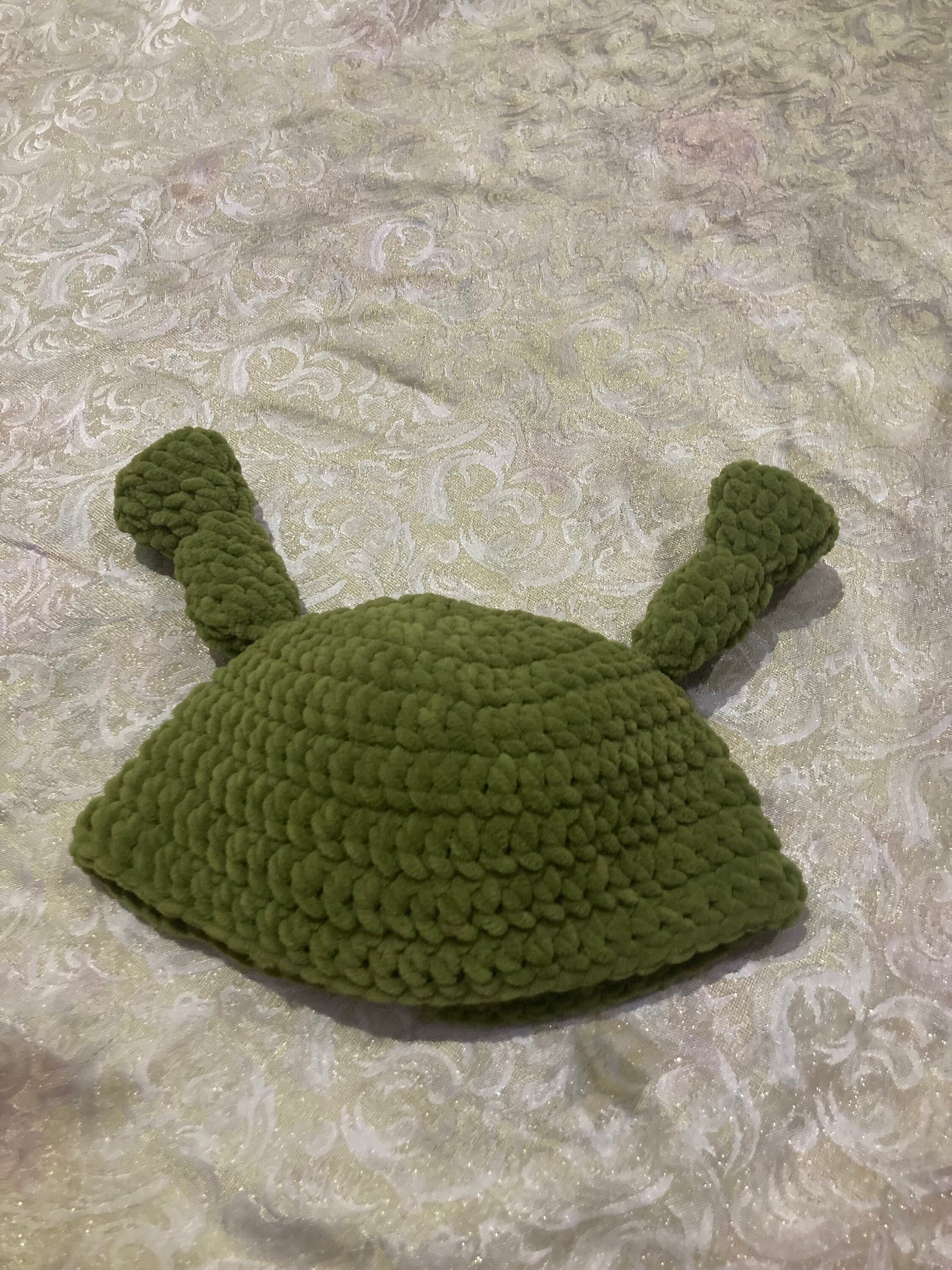 Crochet Shrek Hat - Crochet Shrek Beret - Velvet Yarn Hat - Etsy Canada