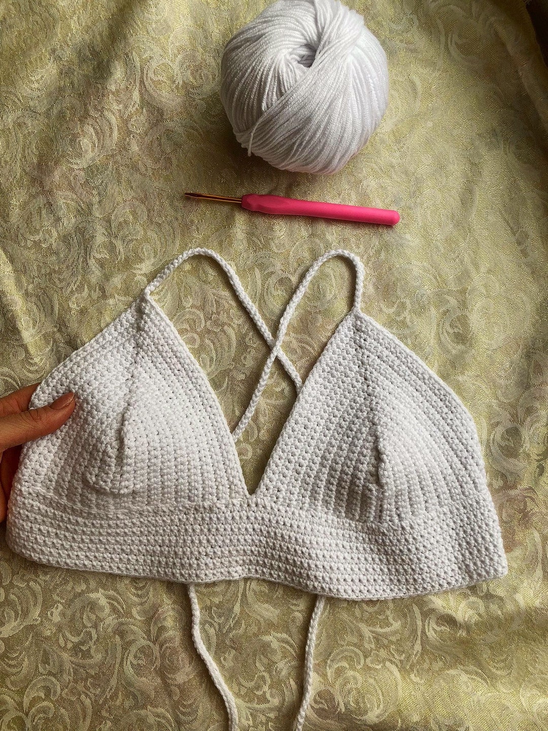 Fully Handmade White Crochet-bralette-low Cut- Underwear-for Her- for ...