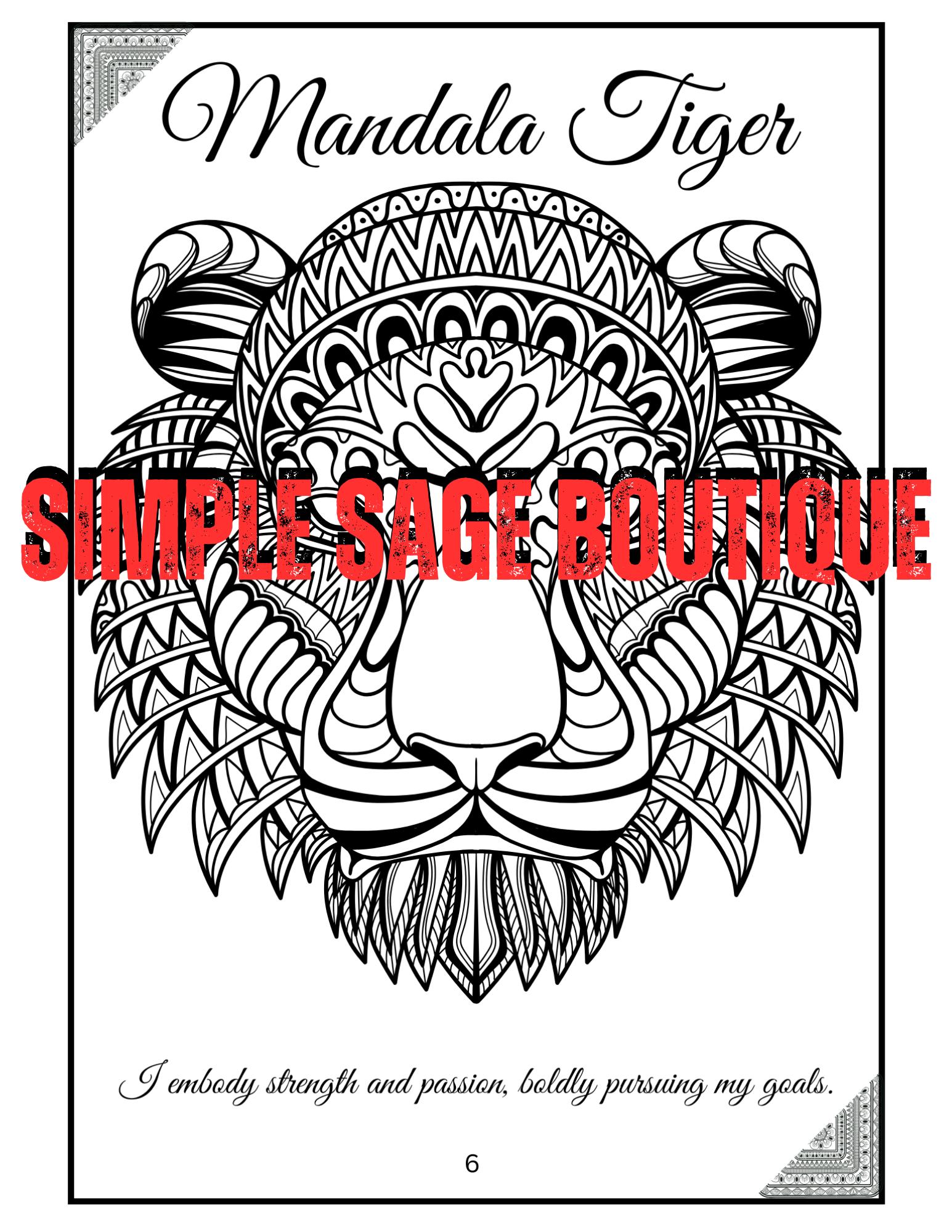 Mandala Animal Coloring Book for Adults 50 Stress Relief Designs ...