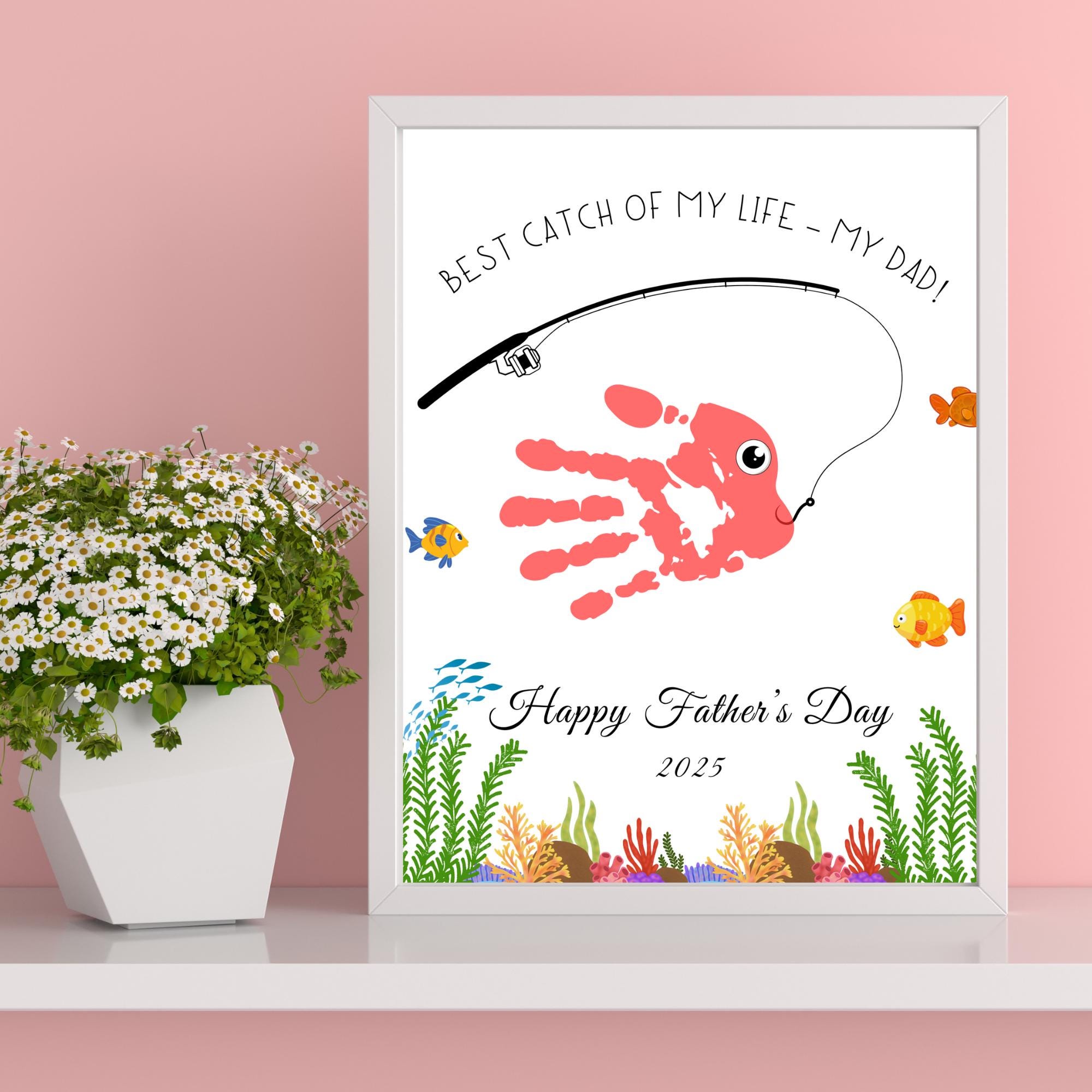 Father’s Day Handprint Craft | Fishing Craft for Dad | Best Dad ...