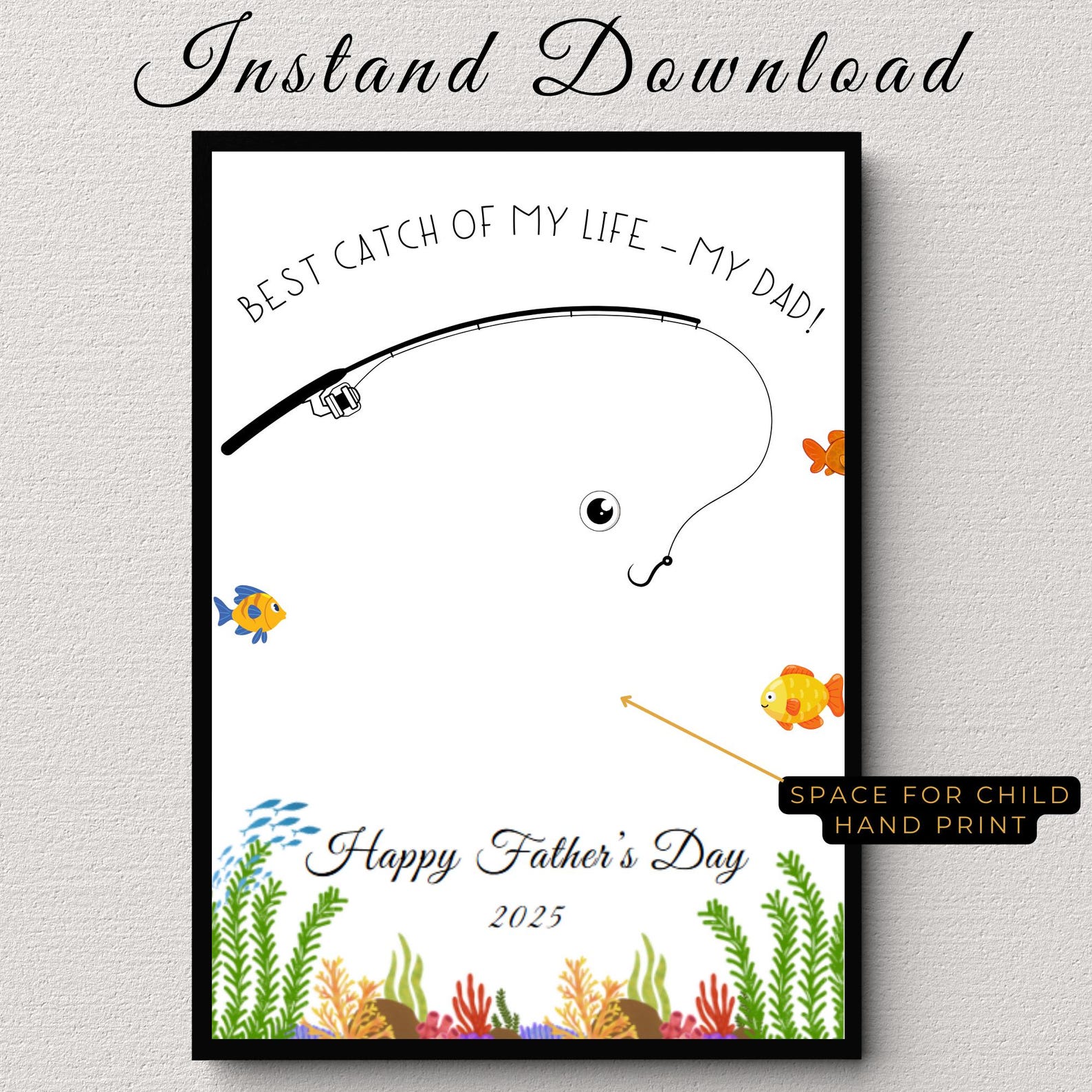 Father’s Day Handprint Craft | Fishing Craft for Dad | Best Dad ...