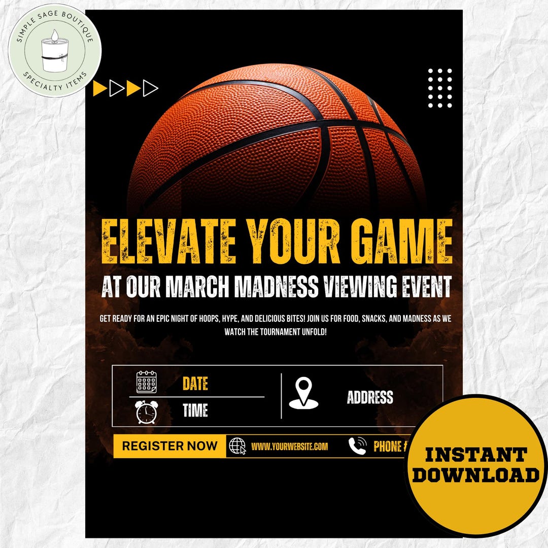 March Madness Invitation,basketball Theme Party, NCAA College ...