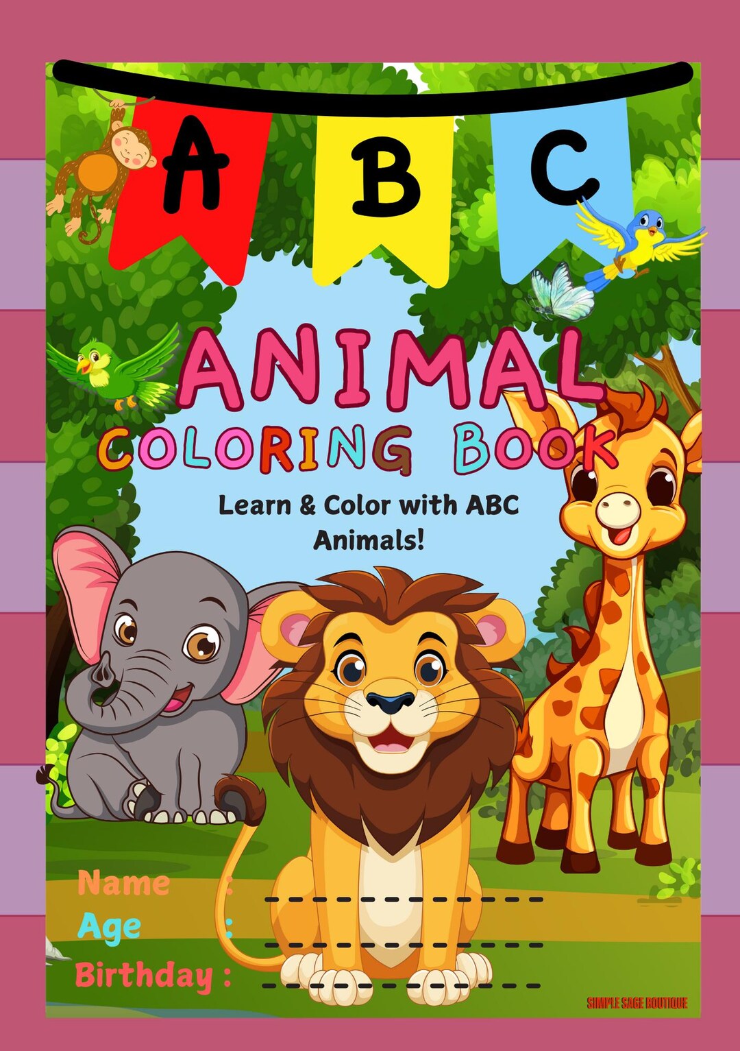 ABC Animal Coloring Book – Fun Alphabet - Learning With Cute Animals ...
