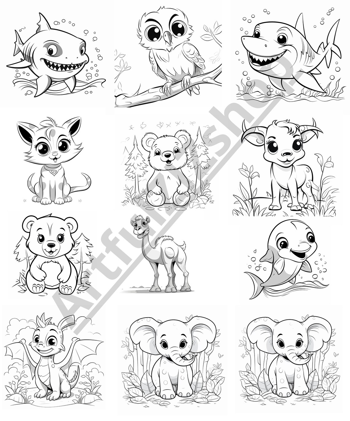 Animal Comic Coloring Pages for Kids,laughter and Coloring,beautiful ...