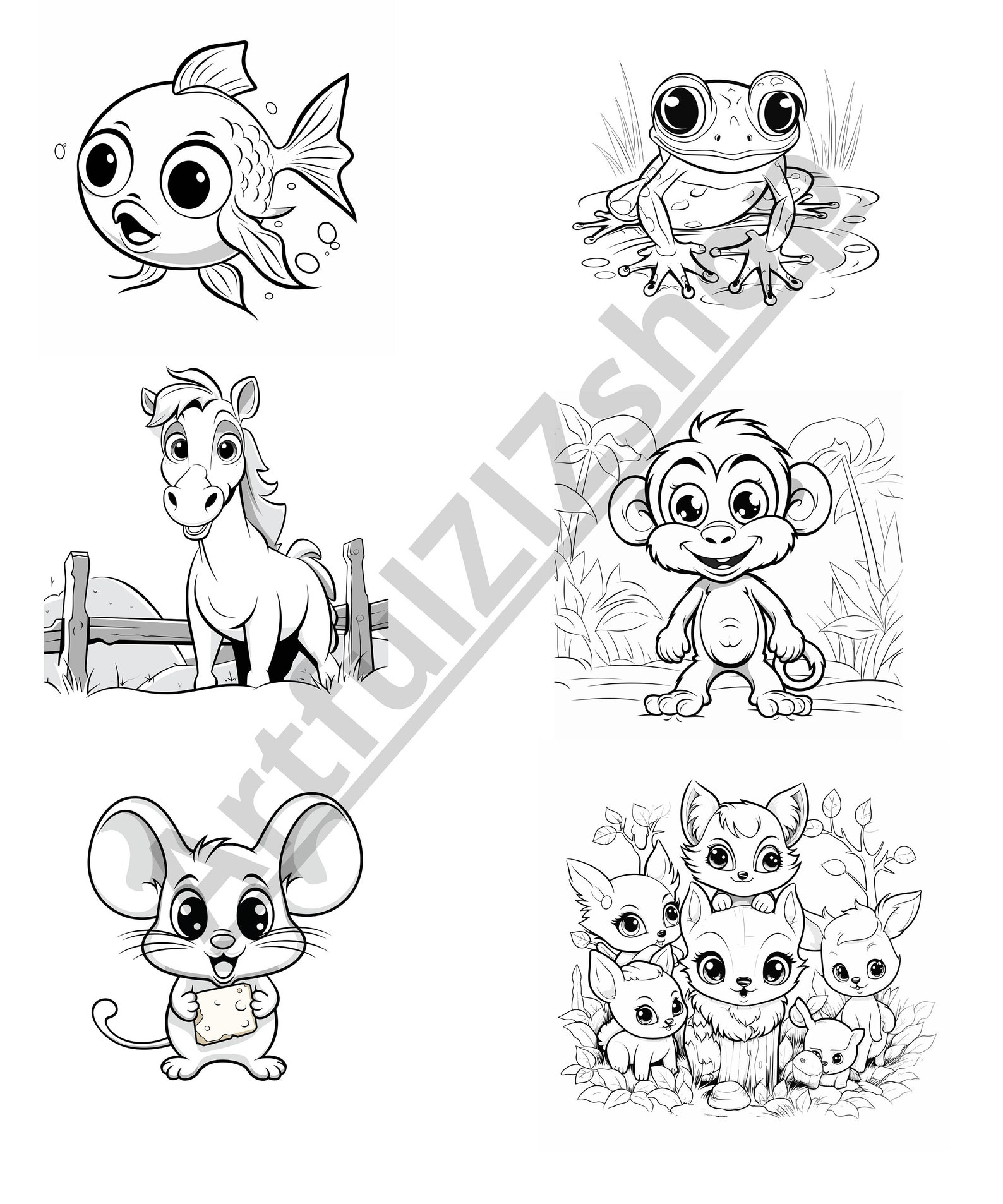 Animal Comic Coloring Pages for Kids,laughter and Coloring,beautiful ...